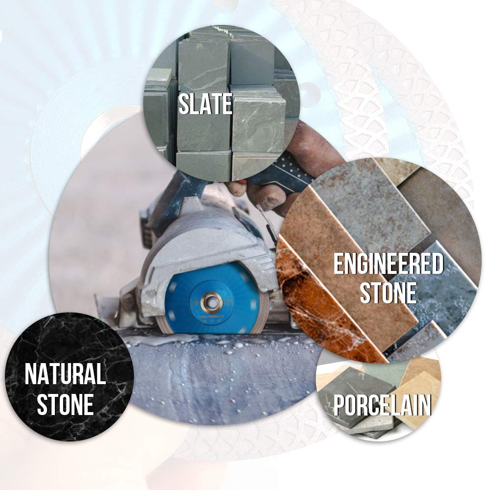 5Pcs/Box 4" Diamond Saw Blade Super Thin Porcelain Cutting Blade for Porcelain Tile Ceramic Granite Marble…