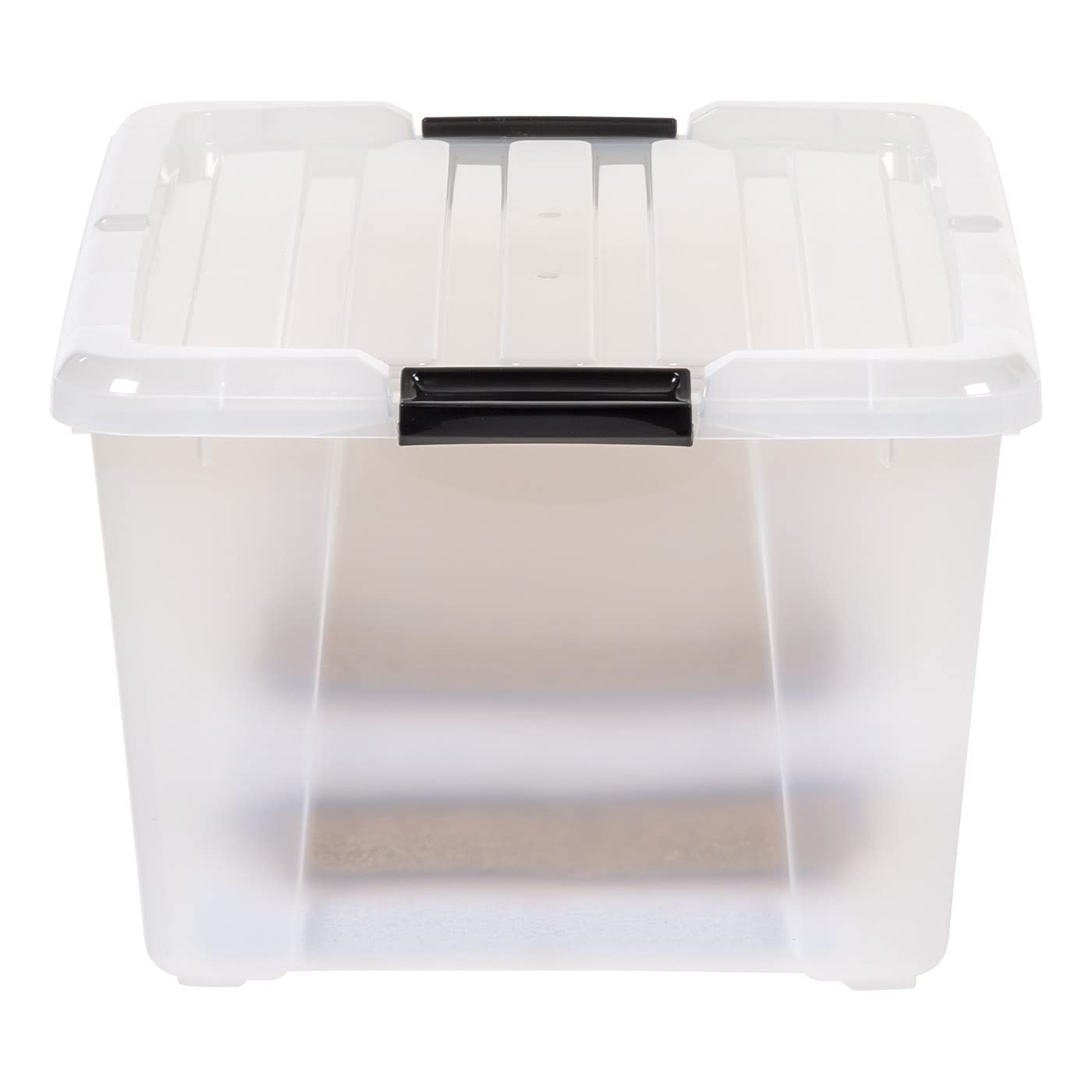 IRIS USA 45 Quart Plastic Storage Container Bin with Latching Lid, Clear, 4 Pack