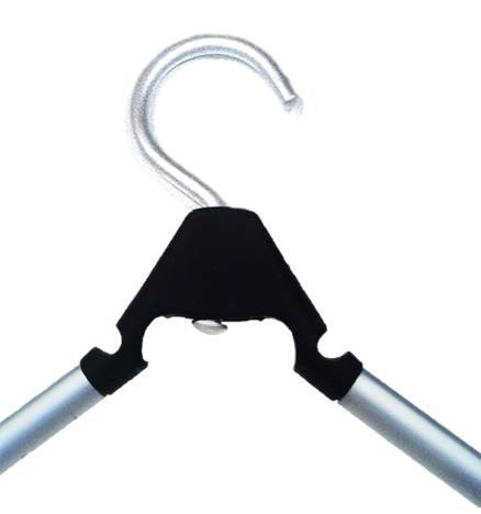 Travel Hanger, Car Hanger, Clothes Hanger, Gym Hanger, Fitness Hanger- Folding Foldable Hanger, Portable Hanger (Matte Silver & Black)