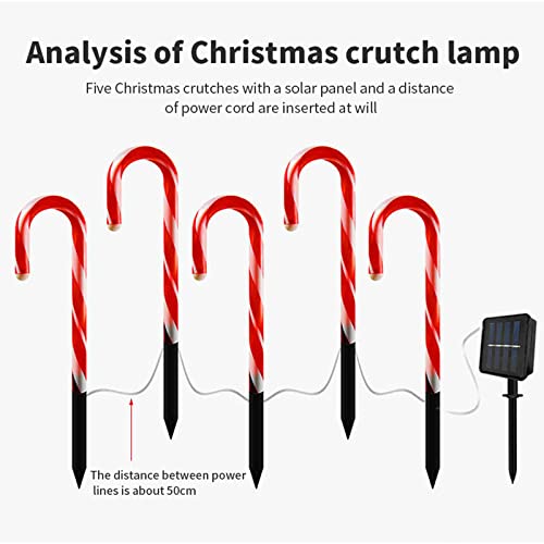 Christmas Candy Cane Lights,8 Pcs Solar Lights Christmas Decoration Lawn Candy Cane Lights， Solar Powered Garden Lights， Home Led for Outdoor Garden Lighting