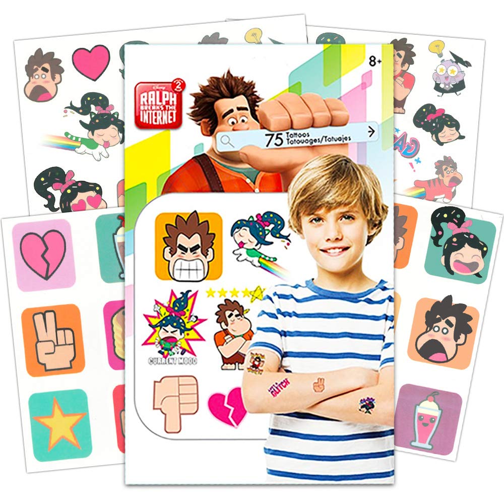 Wreck It Ralph Temporary Tattoos Party Pack -- 75 Premium Temporary Tattoos and Specialty Door Hanger (Wreck It Ralph Party Supplies)