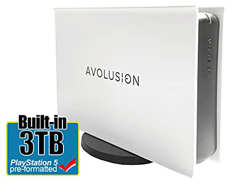 Avolusion PRO-5X Series 3TB USB 3.0 External Gaming Hard Drive for PS5 Game Console (White) - 2 Year Warranty