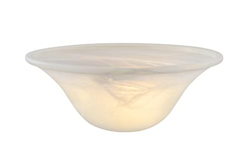 Aspen Creative 23517-11, Alabaster Replacement Glass Shade for Medium Base Socket Torchiere Lamp, Swag Lamp and Pendant & Island Fixture, 12-1/4" Diameter x 4-3/4" Height