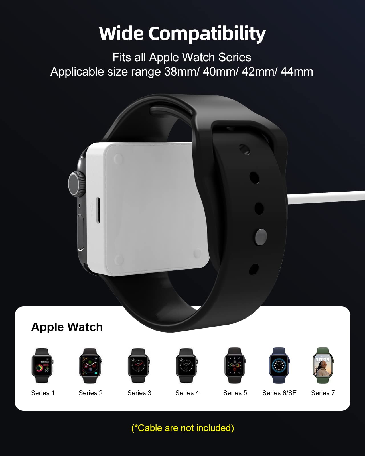 iFory Watch Charger Designed for Apple Watch Series 6/SE/5/4/3 MFi Certified Magnetic Wireless Charger with Dual Port USB C and Lightning - CloudWhite