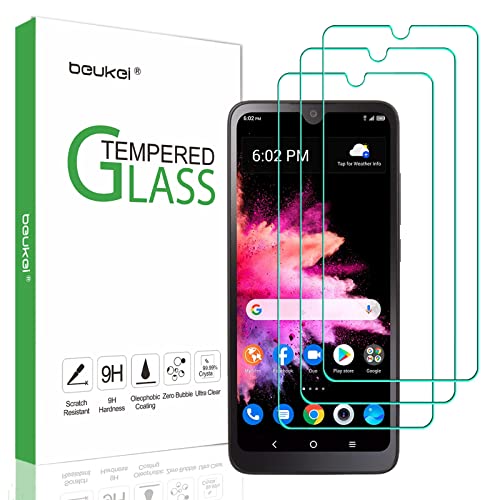 beukei (3 Pack) Compatible for Alcatel TCL 30 Z/TCL T602DL / TCL 30 LE/TCL 30Z Screen Protector Tempered Glass,Touch Sensitive,Case Friendly, 9H Hardness