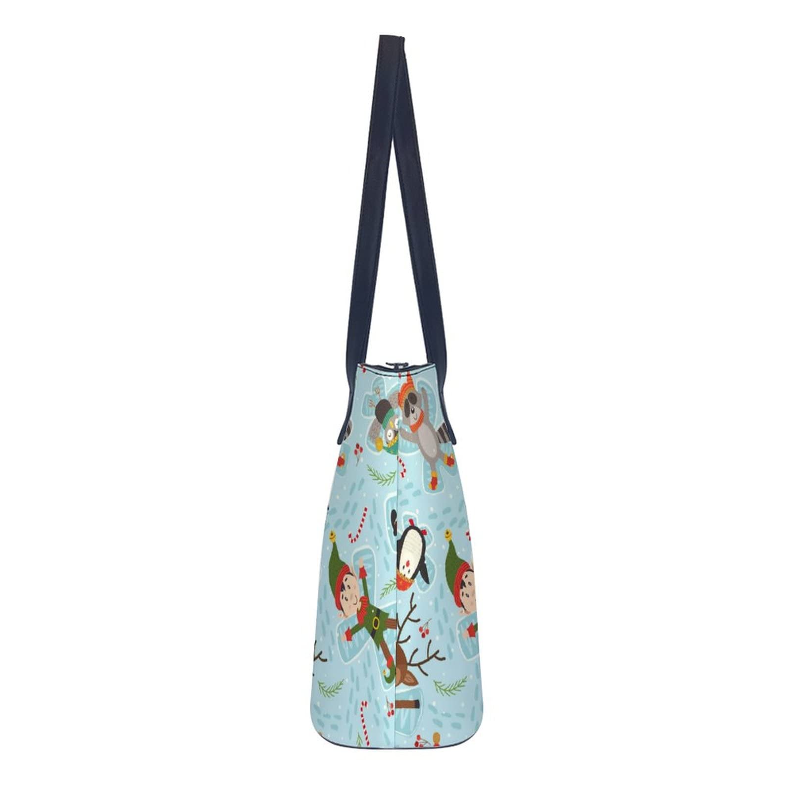 Christmas Characters Women's Tote Bag PU Leather Shoulder Bag Handbags Purse For Work Shopping Travel