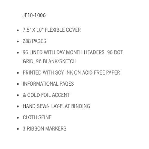 2019 DesignWorks Ink JF10-1006 Ink Standard Issue No. 4 Project Planner Notebook No. 4: 7.5" x 10", Black