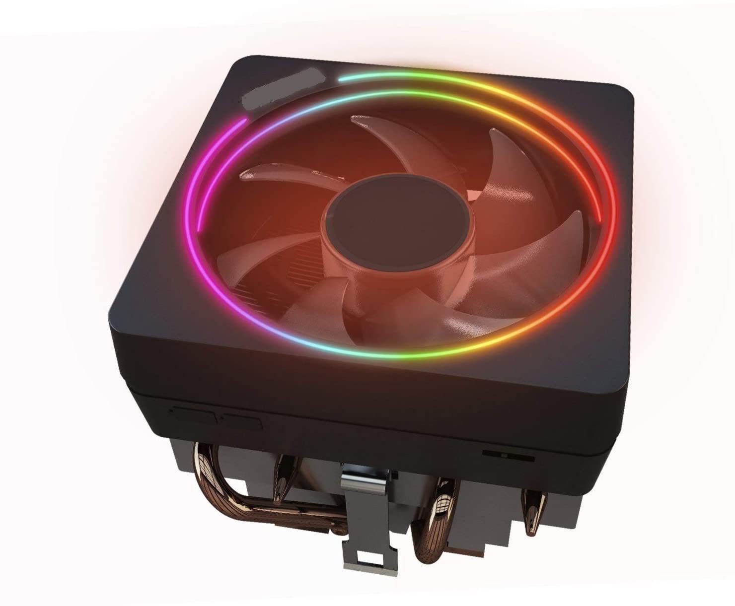Wraith Prism Compatible RGB LED Lighting Socket AM4 4-Pin Connector CPU Cooler with Copper Core Base & Aluminum Heatsink and 4.13-Inch Fan with Thermal Paste for Desktop PC Computer