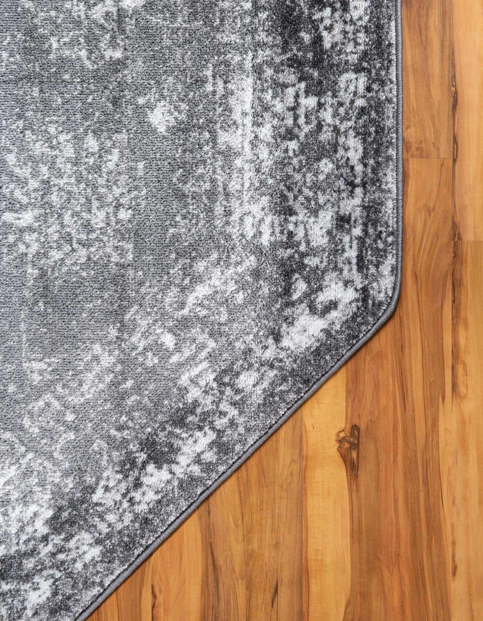 Rugs.com Monte Carlo Collection Rug β 5' Octagon Dark Gray Medium Rug Perfect for Living Rooms, Kitchens, Entryways
