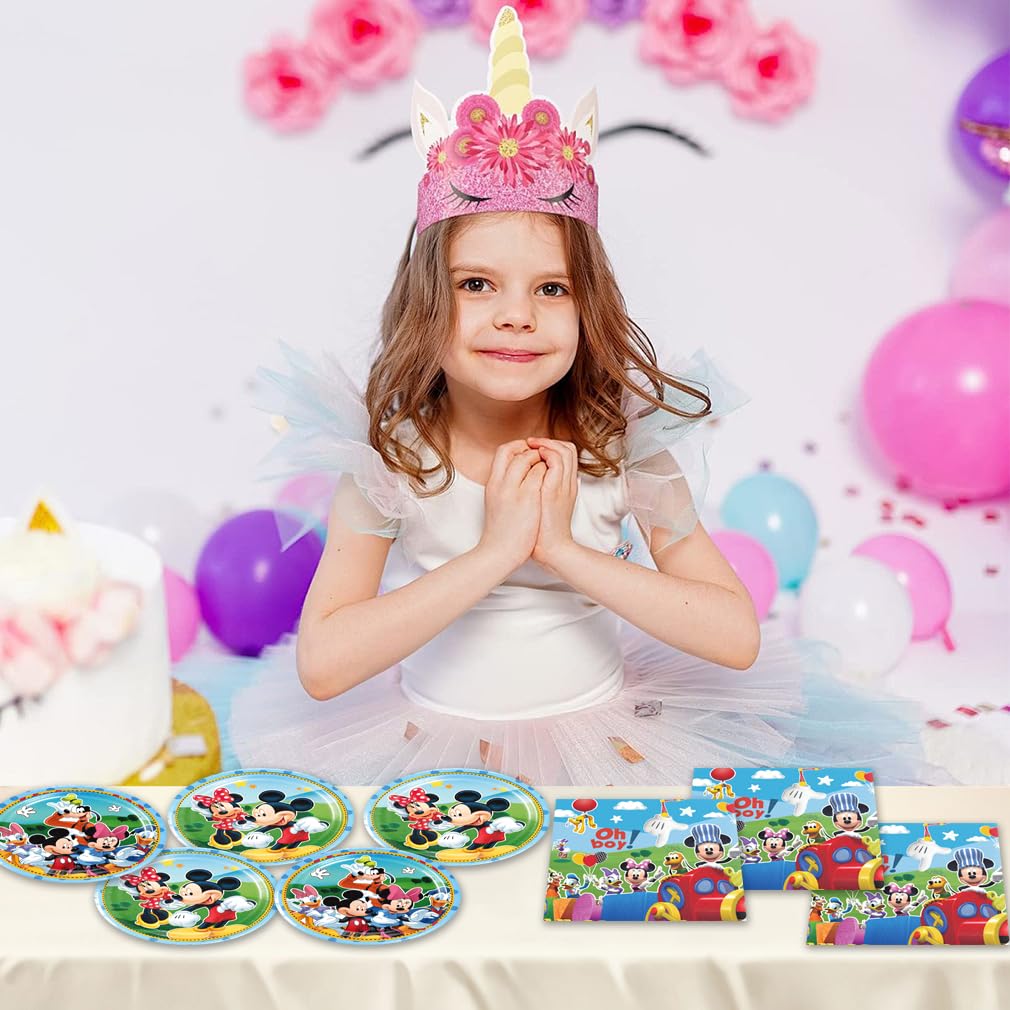 40Pack Mickey birthday Party Supplies include 20 plates, 20 napkins for the Mickey party decoration