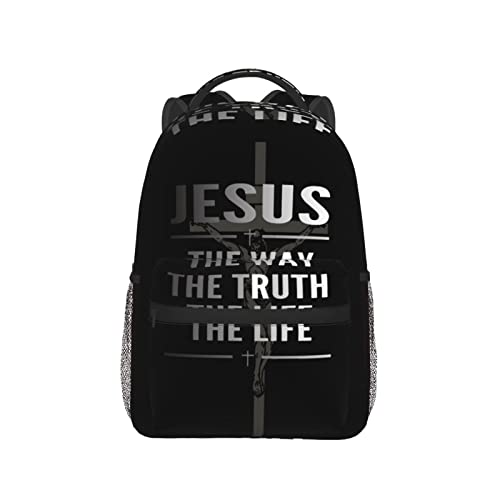 ASYG Bible Verse Backpack Christian Laptop Backpack Jesus Cross Bag Tablet Travel Picnic Travel Bag