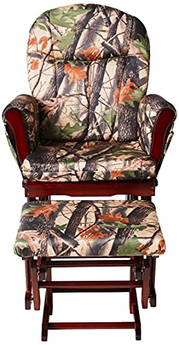 Artiva USA Wood Glider Chair and Ottoman Mircofiber Cushion Set