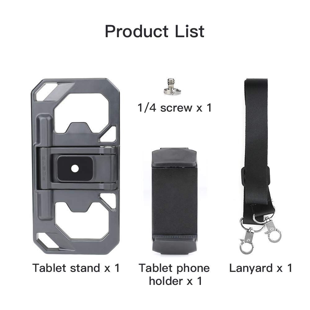 RCGEEK Tablet Stand Compatible with DJI Mavic Mini 4K / Air 3 / Mini 2 / Mini 2 SE/Mini 3 Pro/Air 2 / Mavic 3/ Air 2S Drone Remote Controller 4-11 inch Foldable Tablet Holder with Neck Lanyard