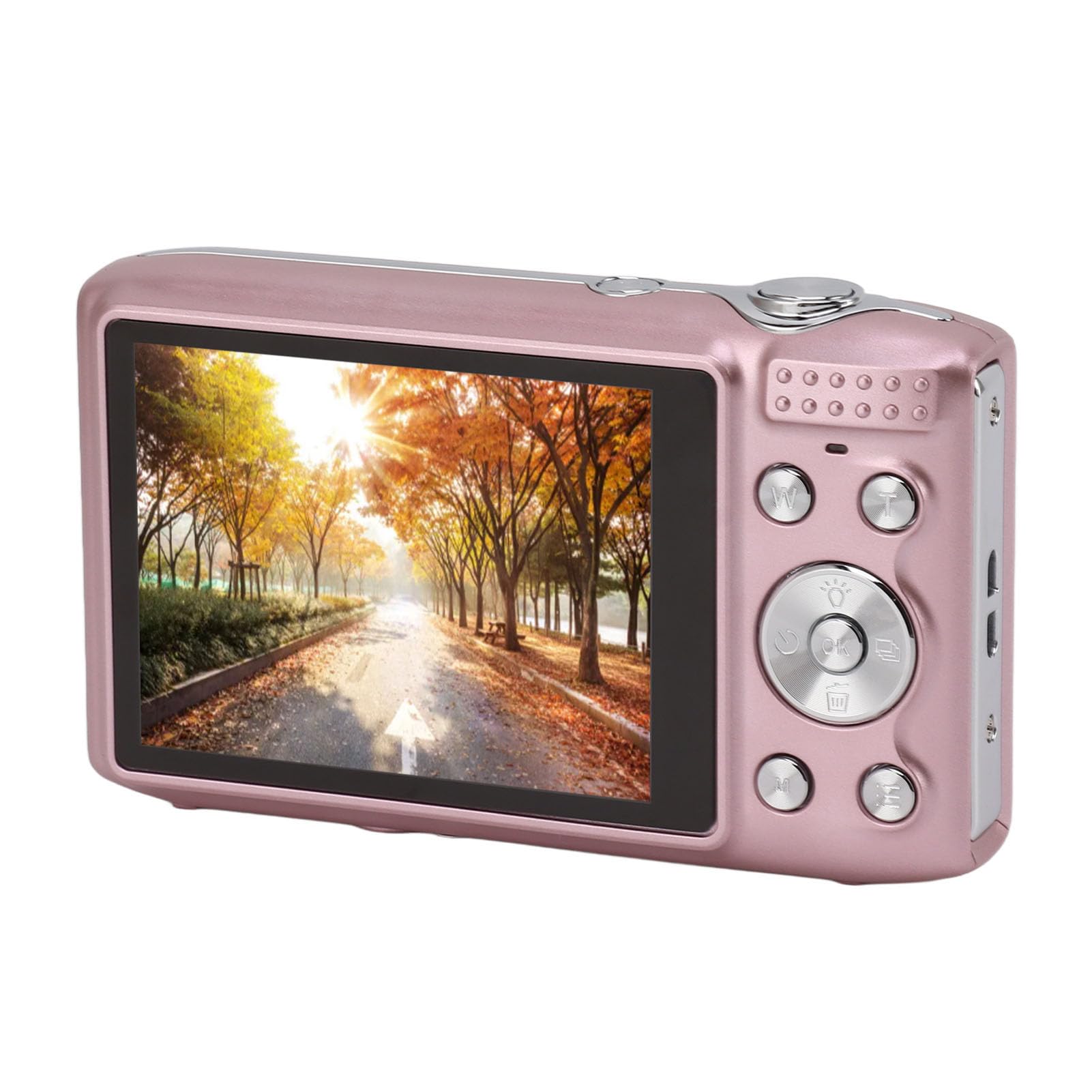 4K Digital Camera, Slim and Lightweight 58MP Autofocus Automatic Beauty Mode Teens Small Camera 2.88 Inch IPS Screen 16X Zoom for Travel (Pink)