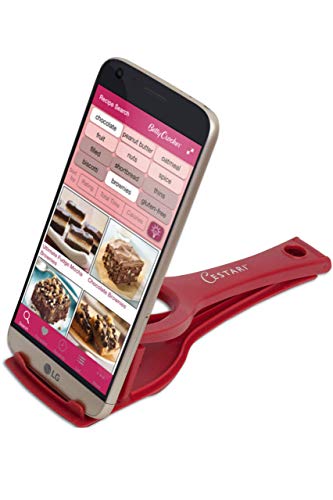Cestari Recipe Holder Stand for Smartphones and Tablets, Keep Your Phone, Kindle, or iPad Convenient While Cooking - Original Kitchen Gadget Phone and Tablet Stand