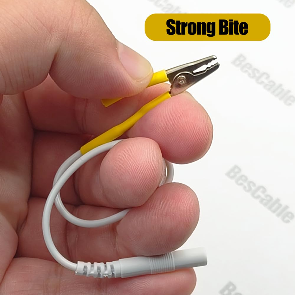 Electrode Wire for Dry Needling Needles - BesCable 20pcs TENS Leading Wires with Alligator Clips for TENS Unit Physiotherapy Machine - 2.0mm Pin Female to Alligator Clip Cable