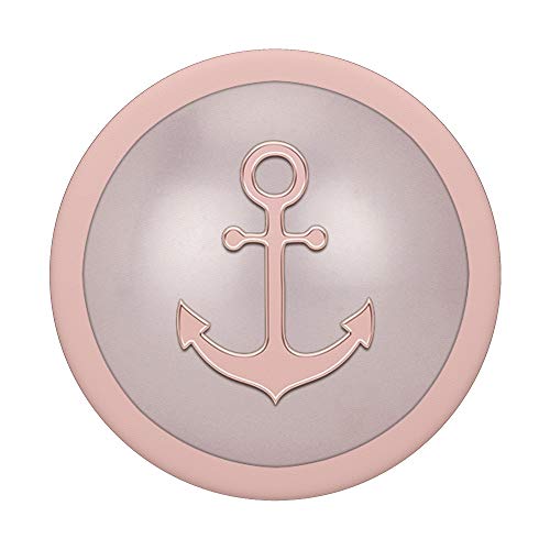 Grip Anchor Golden Rose On Pink Nautical Design PopSockets PopGrip: Swappable Grip for Phones & Tablets