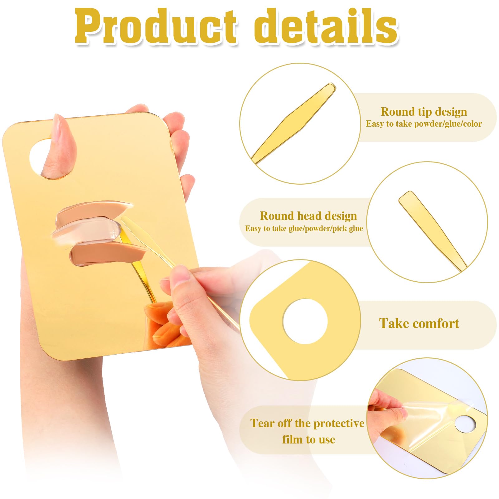 6 in 2 Sets Makeup Mixing Palette, Rainbow Acrylic Cosmetic Palette with Korean Makeup Spatula Tool for Mixing Foundation Eye Shadow Lipsticks Nail Art
