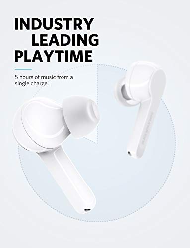 Soundcore Liberty Air True Wireless Earphones with Charging Case, Bluetooth 5, 28 Hour Playtime, Touch Control Earbuds, Graphene Enhanced Sound, Noise Cancelling Microphones and Secure Fit (White)