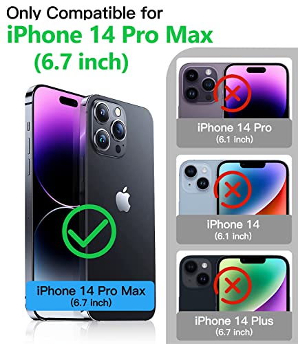 ATATOO Wallet Case for iPhone 14 Pro Max with Card Holder, Sliding Camera Cover, Military Grade Protective Case Compatible with iPhone 14 Pro Max 6.7 Inch 2022 - Black