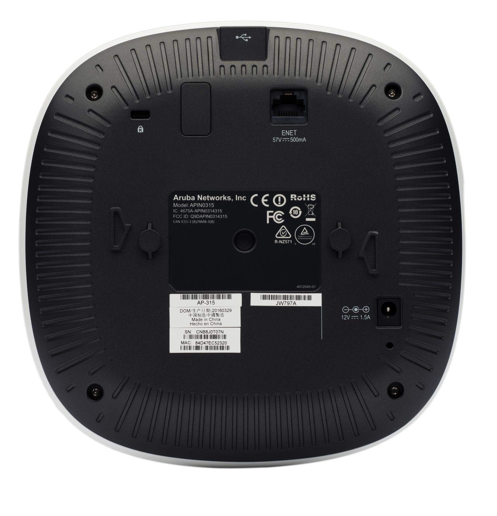 aruba a Hewlett Packard Enterprise company Instant IAP-315-US Access Point JW813A (2x2 MIMO, 802.11AC, Wave 2, 2.4GHz and 5GHz, POE)