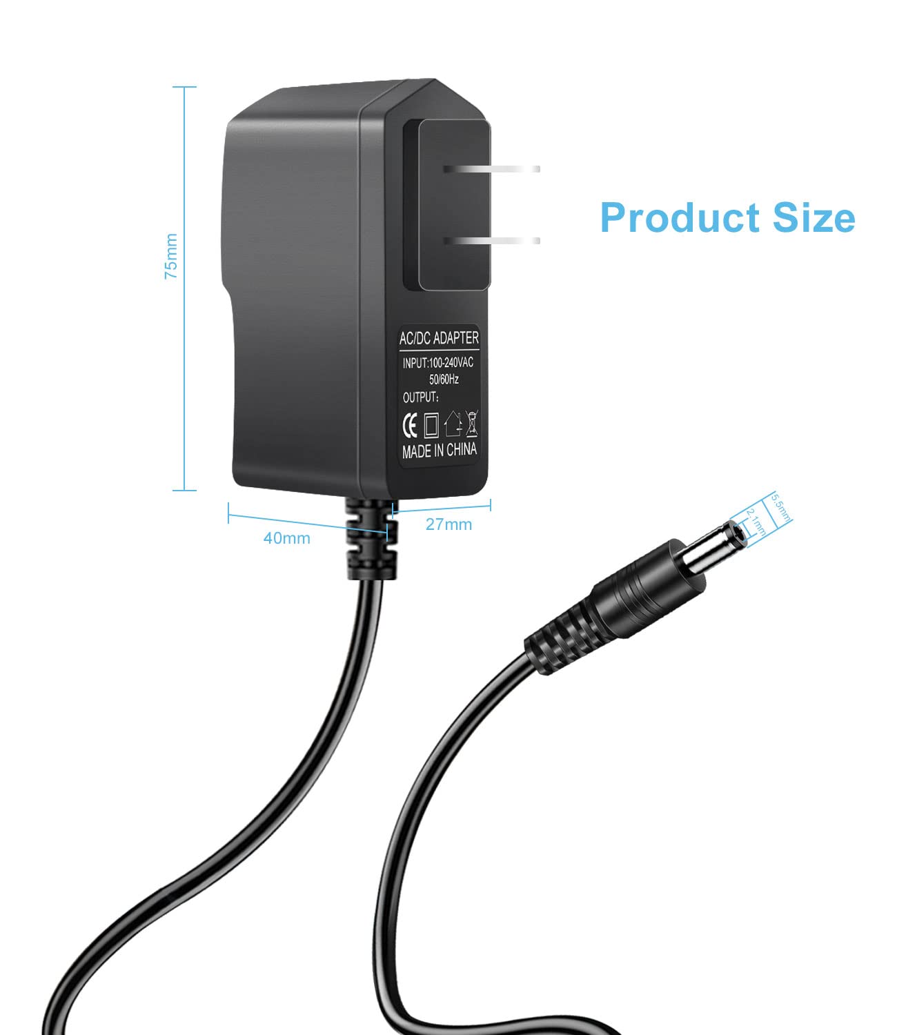 WindSwallow AC DC Adapter Compatible with Alesis Recital 88-Key 61-Key Digital Piano Keyboard with Full-Sized Keys IO 14 IO 26 Recording Interface Power Supply Charger Cord