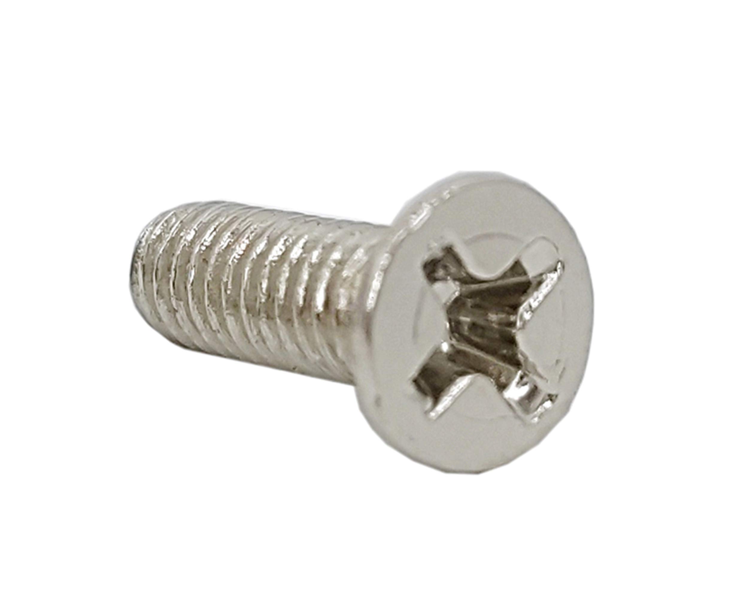 FixtureDisplays® 100PK M3 X 12mm Pitch 0.5mm - Phillips Flat Head Machine Screw (Countersunk) Carbon Steel Nickel Plated Cross Recessed 302005-NPF