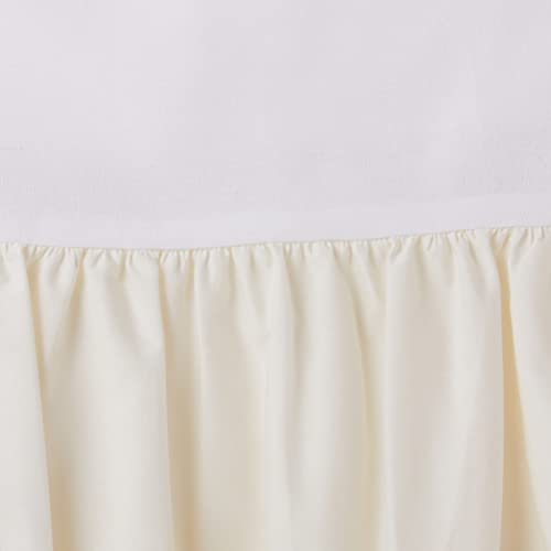 American Baby Company 100% Natural Cotton Percale Ruffled Crib Skirt, Cream, 52"L x 28"W + 13.5"