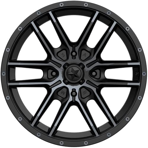 MSA Offroad Wheels M43 FANG Satin Black with Titanium Tint Wheel with Aluminum (15 x 7. inches /4 x 137 mm, 38 mm Offset)