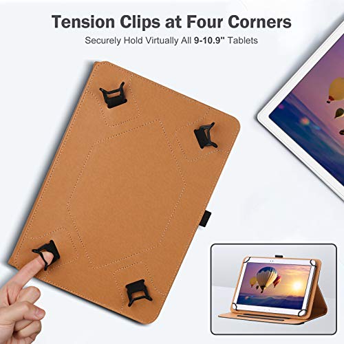 ProCase 9-10.9 inch Universal Tablet Case, PU Leather Stand Folio Universal Protective Cover for 9" 10" 10.1" 10.5" Tablet, with Elastic Adjustable Band and Pencil Holder -Black