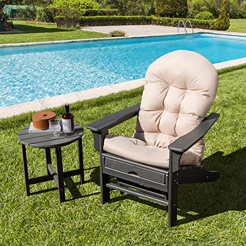 Giantex Patio Adirondack Chair Cushion - 49β x 23β High Back Rocking Chair Cushion w/Fixing Straps, Durable & Fade Resistant, 5β Thick Tufted Seat Pad for Indoor & Outdoor Chairs (Beige, 1)