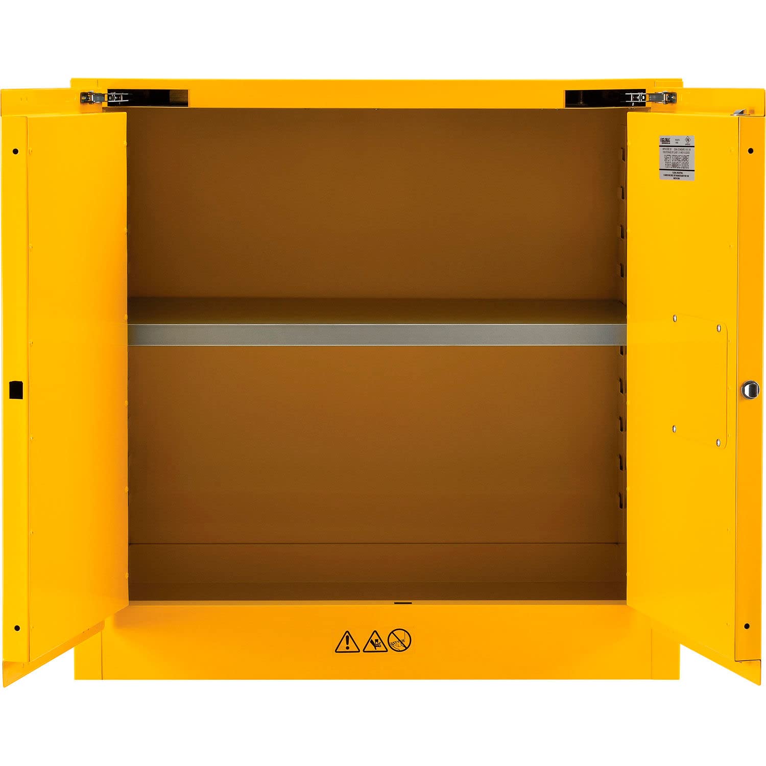 Global Industrial Flammable Cabinet, Self Close Single Door, 22 Gallon, 35"Wx33"Dx35"H