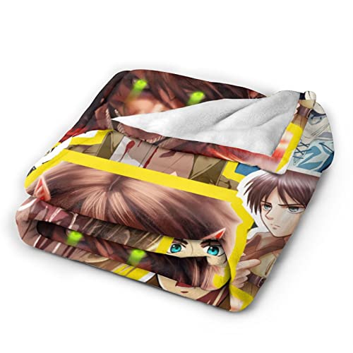 Blanket Eren Yeager Soft and Comfortable Warm Fleece Blanket for Sofa,Office Bed car Camp Couch Cozy Plush Throw Blankets Beach Blankets