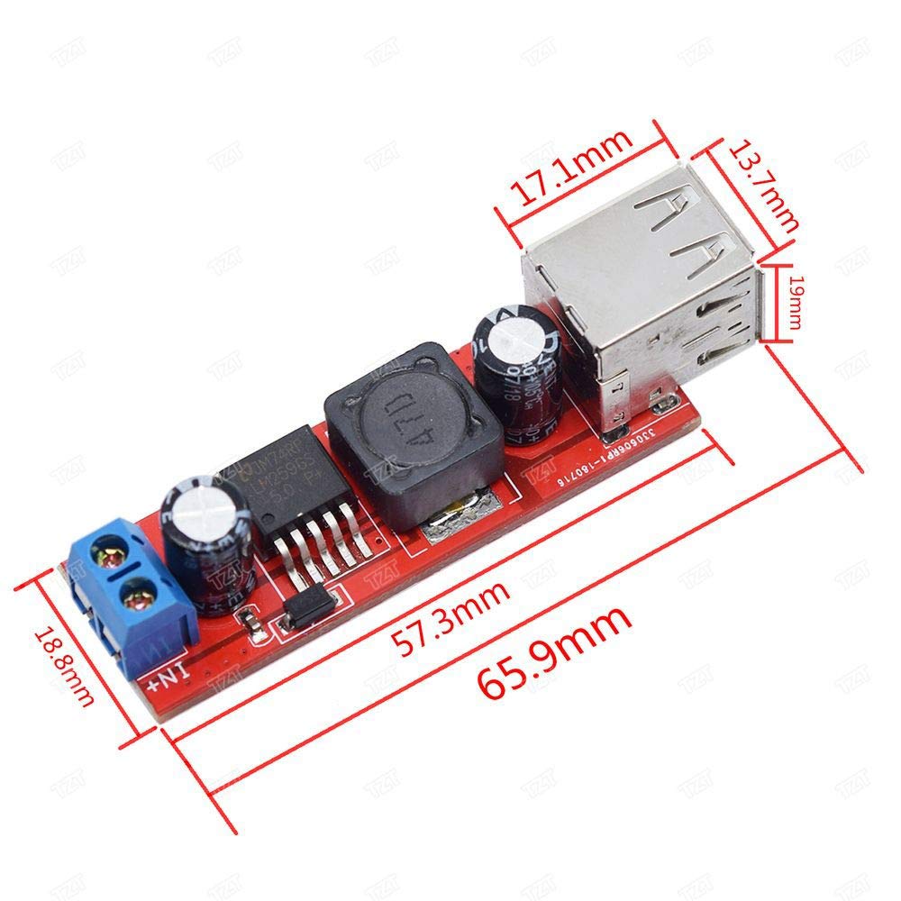 3Pcs DC to DC Voltage Regulator Step Down Power Supply Buck Converter Module 6-40V to 5V 3A Dual USB Port Output