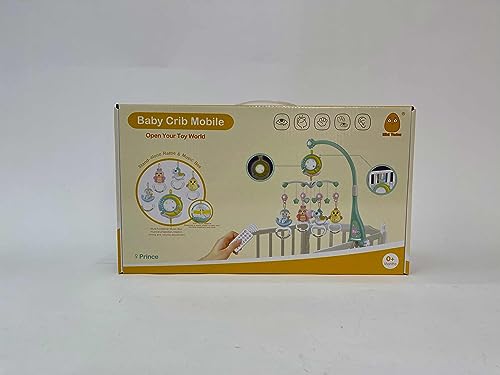 Baby Musical Crib Mobile with Timing Function Projector and Lights,Hanging Rotating Rattles and Remote Control Music Box with 150 Melodies,Toy for Newborn 0-24 Months