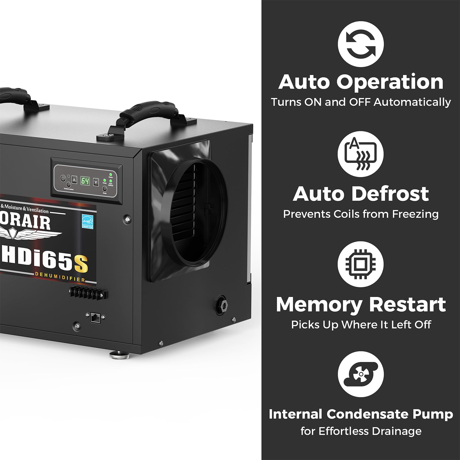 ALORAIR 120 PPD Commercial Dehumidifiers with Pump and Hose, Crawl Space Basement Dehumidifier, Industry Water Damage Unit, Compact, Portable, Auto Defrost, Memory Starting