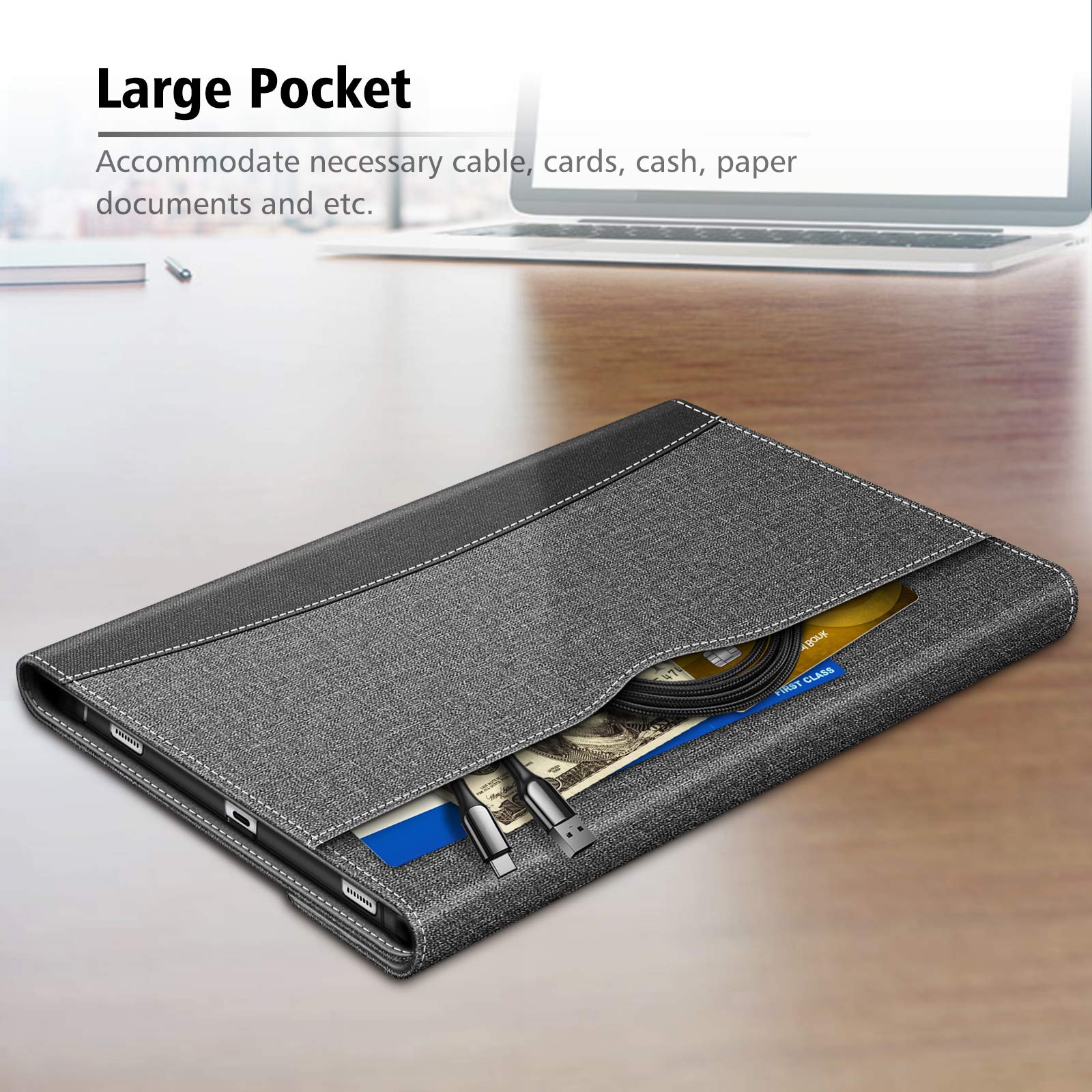 Fintie Case for Samsung Galaxy Tab S8/Tab S7 11 Inch (Model SM-X700/X706/T870/T875/T878) with Built-in S Pen Holder, Multiple Angle Portfolio Business Cover with Pocket Auto Sleep/Wake, Gray