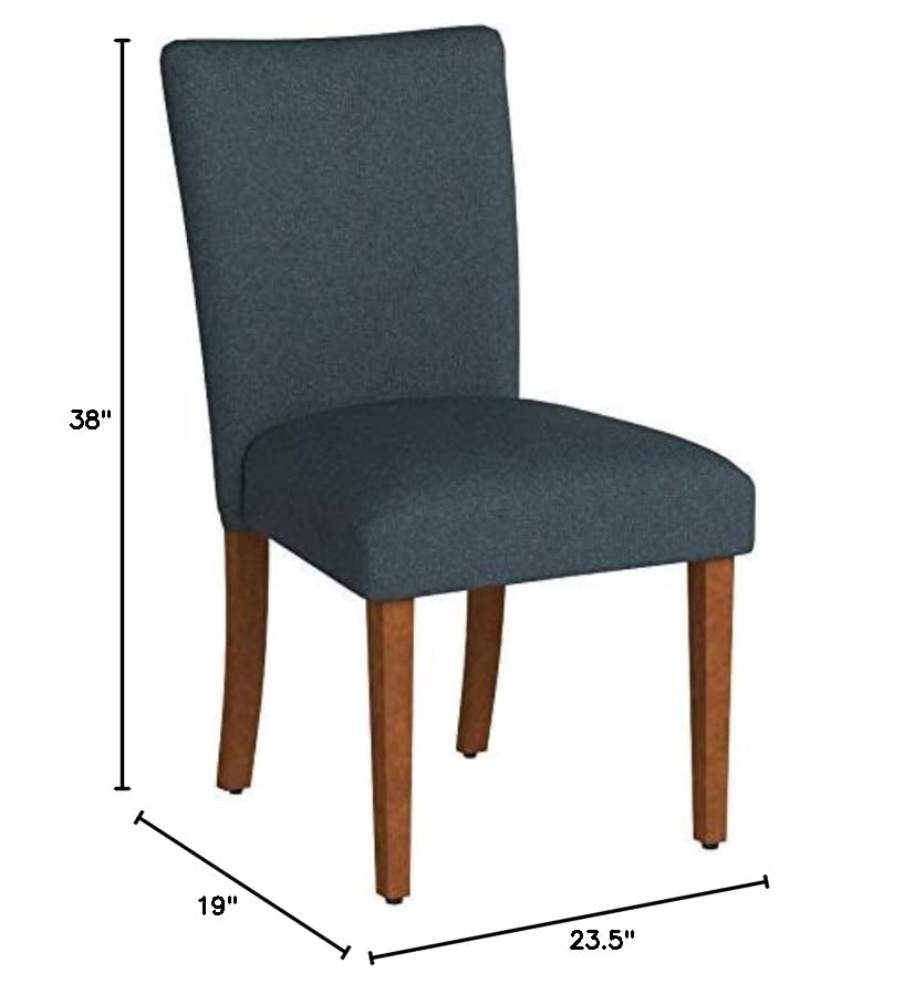 HomePop Parsons Classic Upholstered Accent Dining Chair, Set of 2, Navy