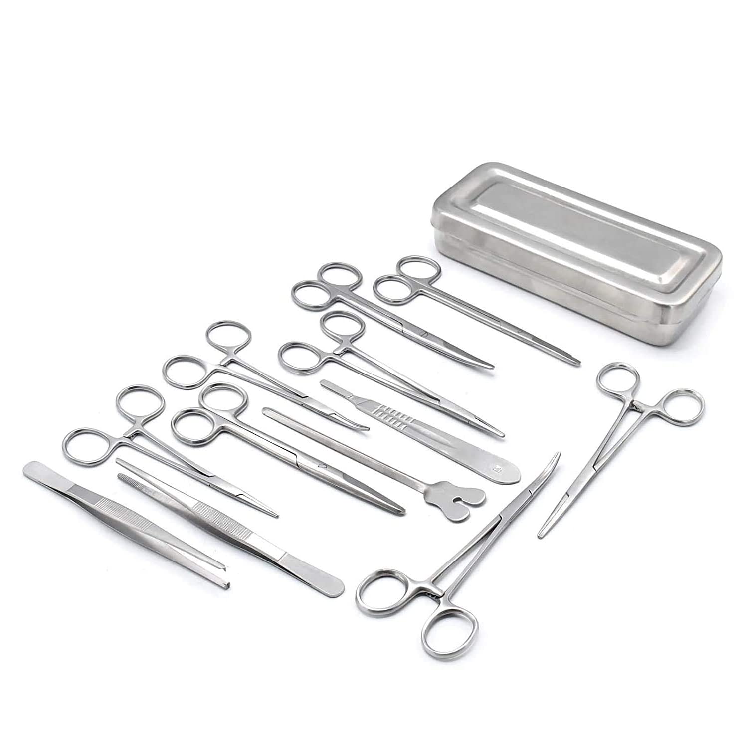 Precise Canada: Set of 13 Pieces Basic Surgi Forceps Scissors Needle Holder Kit Stainless Steel Box Instruments DS-1290