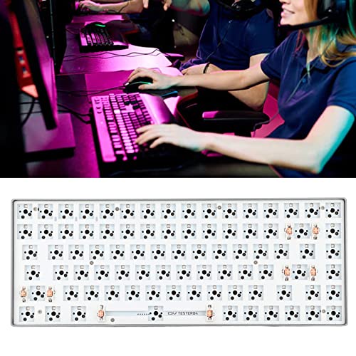 84 Key Gaming Keyboards, RGB Backlight Wireless Mechanical Keyboard DIY Kit with 5 Pin Shaft 3 Pin Shaft, USB Type C Hotswap Keyboard Kit and Custom Gaming Keyboard for Window PC Gamers(Silver White)