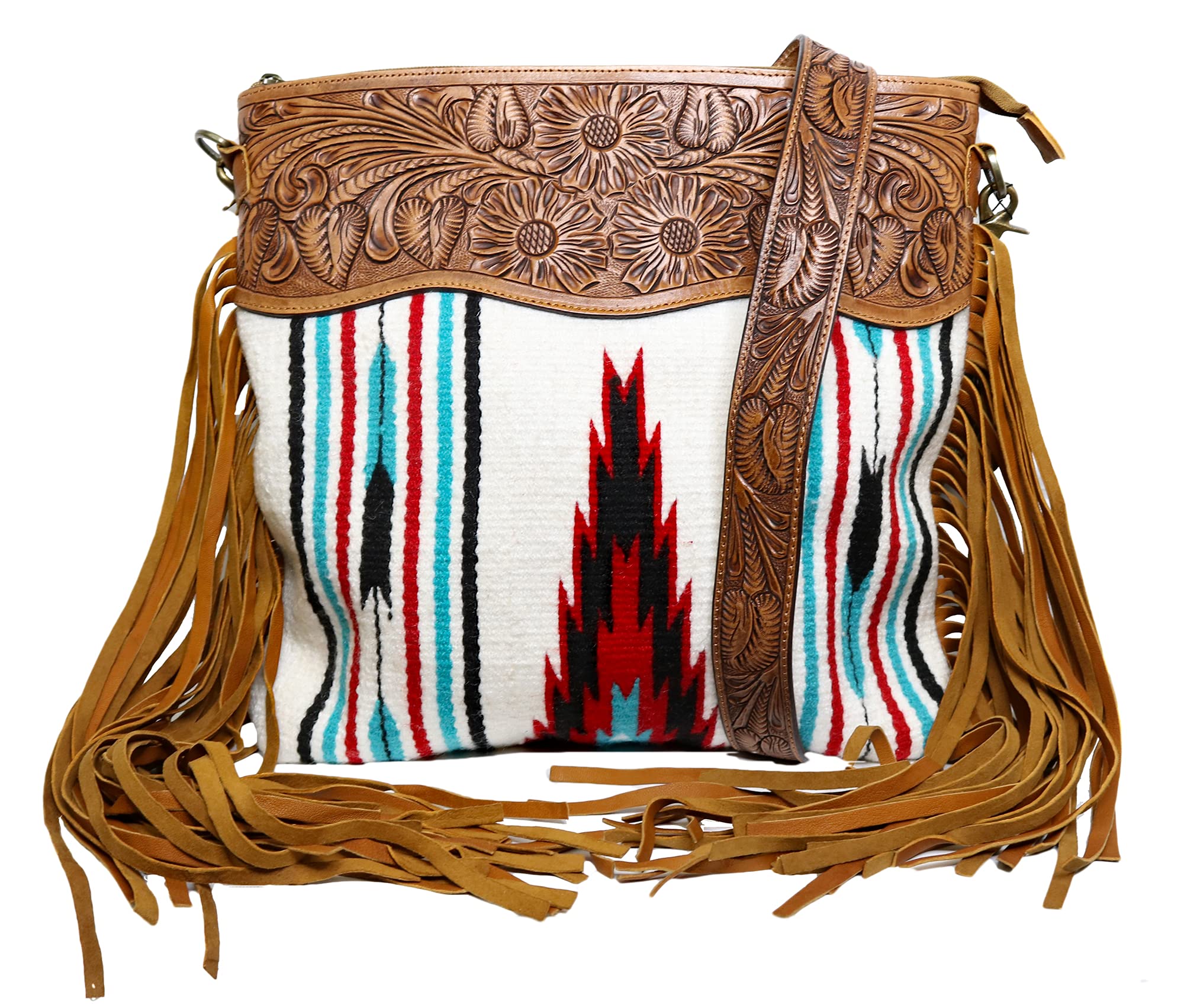 American Darling Aztec and Fringe Cross Body ADBG210DAR