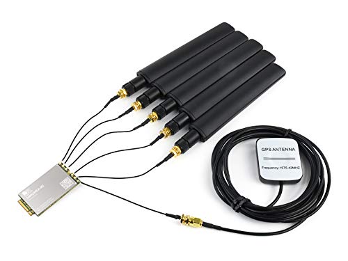 Waveshare SIM8200EA-M2 5G HAT with Antennas 5G/4G/3G Support Snapdragon X55 Onboard Multi Mode Multi Band Applicable for Regions with 5G Sub-6G Signal Coverage
