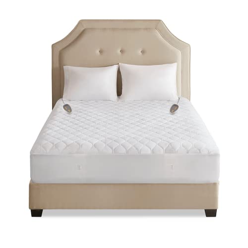 Beautyrest 3M Scotchgard Heated Mattress Pad - Electric Bed Warmer with 5 Heat Settings, 10 Hr Auto Shut Off Timer, All Around Elastic Deep Pocket, UL Certified, Machine Washable, White King