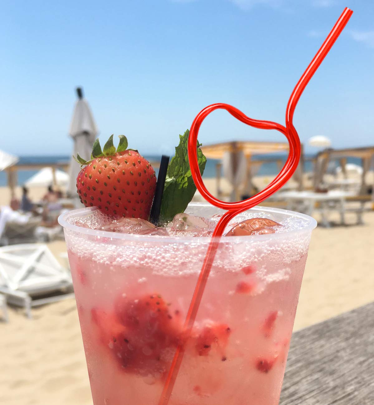 36PCS Heart Shaped Drinking Straws Krazy Loop - Valentines Day Party Supplies Decorations