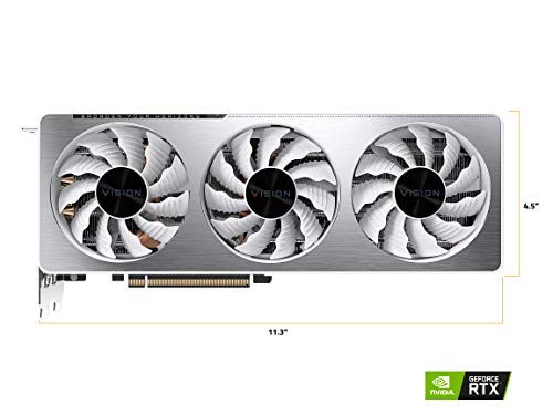 GIGABYTE GeForce RTX 3070 Vision OC 8G Graphics Card, 3X WINDFORCE Fans, 8GB 256-Bit GDDR6, GV-N3070VISION OC-8GD Video Card