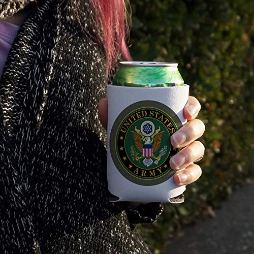 U.S. Army United States Army Eagle Logo Can Cooler - Drink Sleeve Hugger Collapsible Insulator - Beverage Insulated Holder