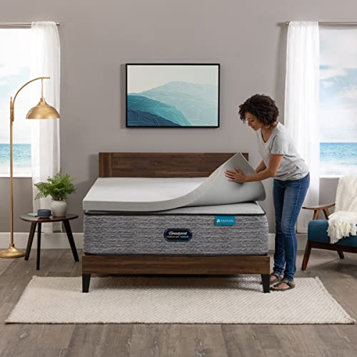 Beautyrest Black Diamond Cooling, Pressure-Relieving Memory Foam Mattress Topper, Full, 3-Inch, Grey