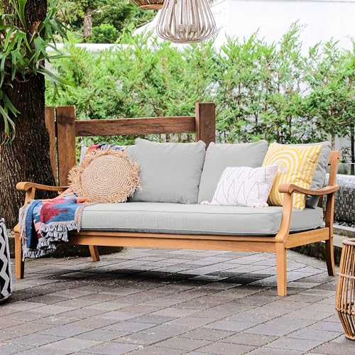 Cambridge Casual Robin Teak Wood 4 Piece Patio Conversation Set with Oyster Cushion
