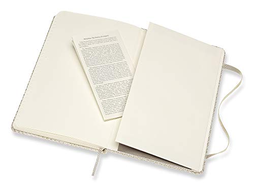 Moleskine Limited Collection Blend Textile Notebook, Hard Cover, Large (5" x 8.25") Ruled/Lined, Beige, 240 Pages (8053853600103)