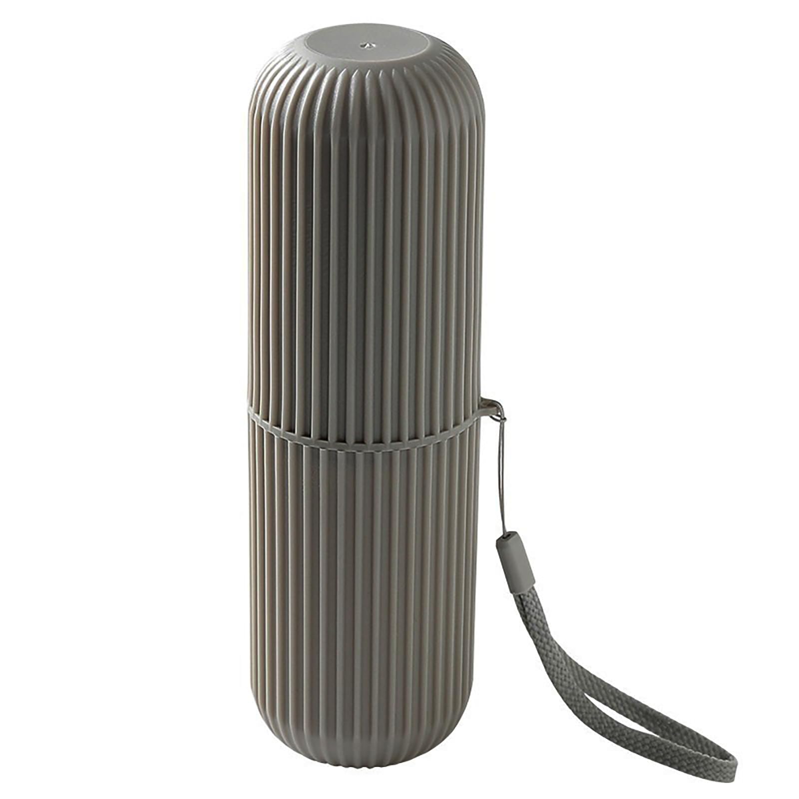 Travel Toothbrush Case, 7.6'' Long Plastic Toothbrush Storage Portable Toothbrush Toothpaste Container ToothBrushes Box Packed for Personal Oral Care Used in Business, Travel, Outdoors Use. (Grey)